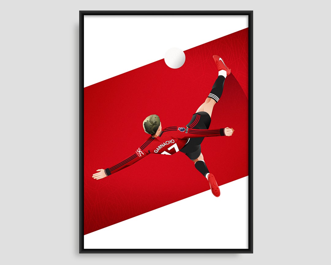 Alejandro Garnacho Bicycle Kick A4/A3 Football Print - Etsy