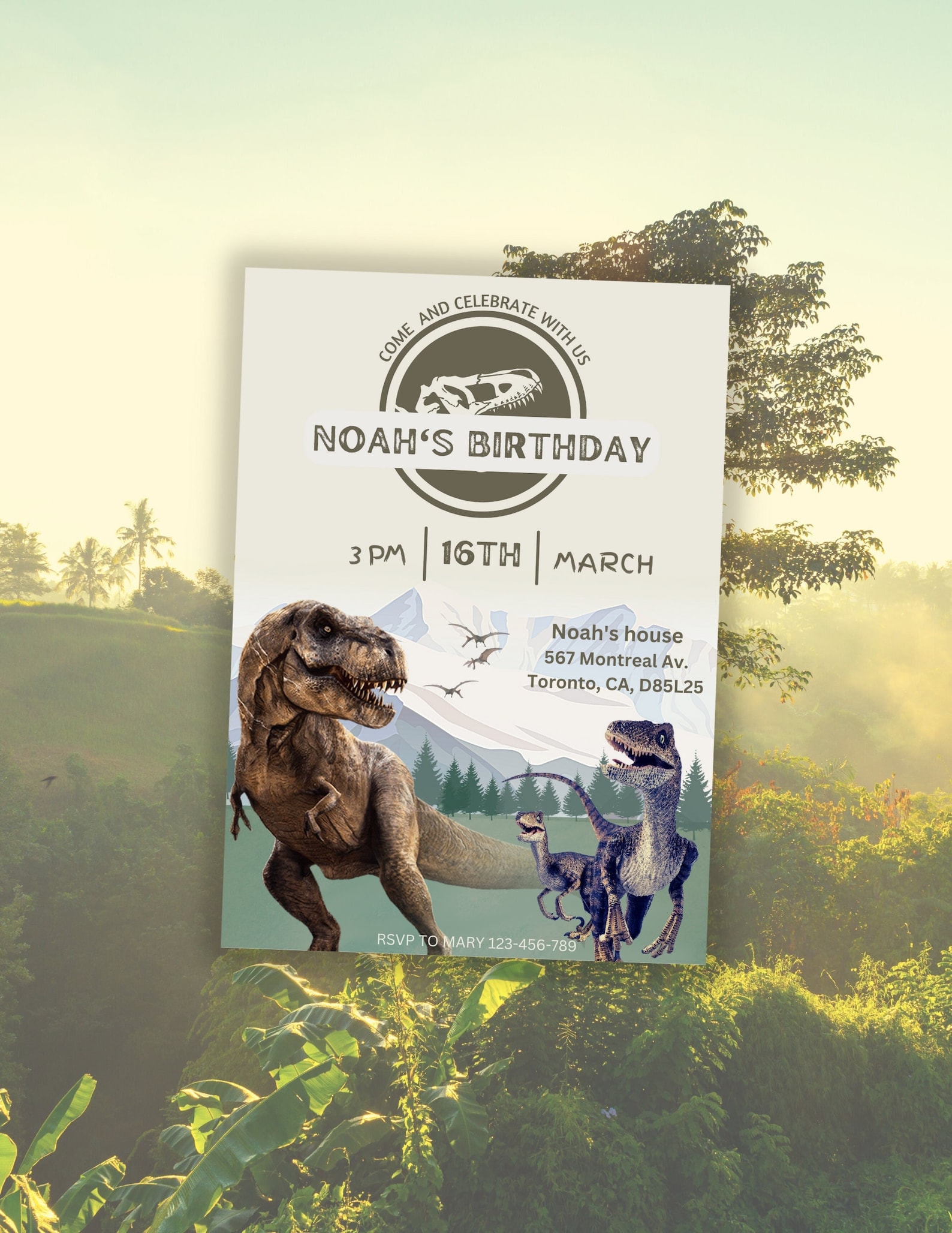 Jurassic World Birthday Invitation Template Dinosaur Birthday Etsy Uk