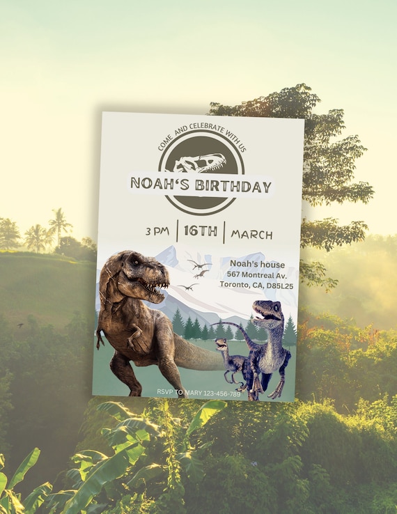 Jurassic World Birthday Invitations Printable Design Buddies Boys