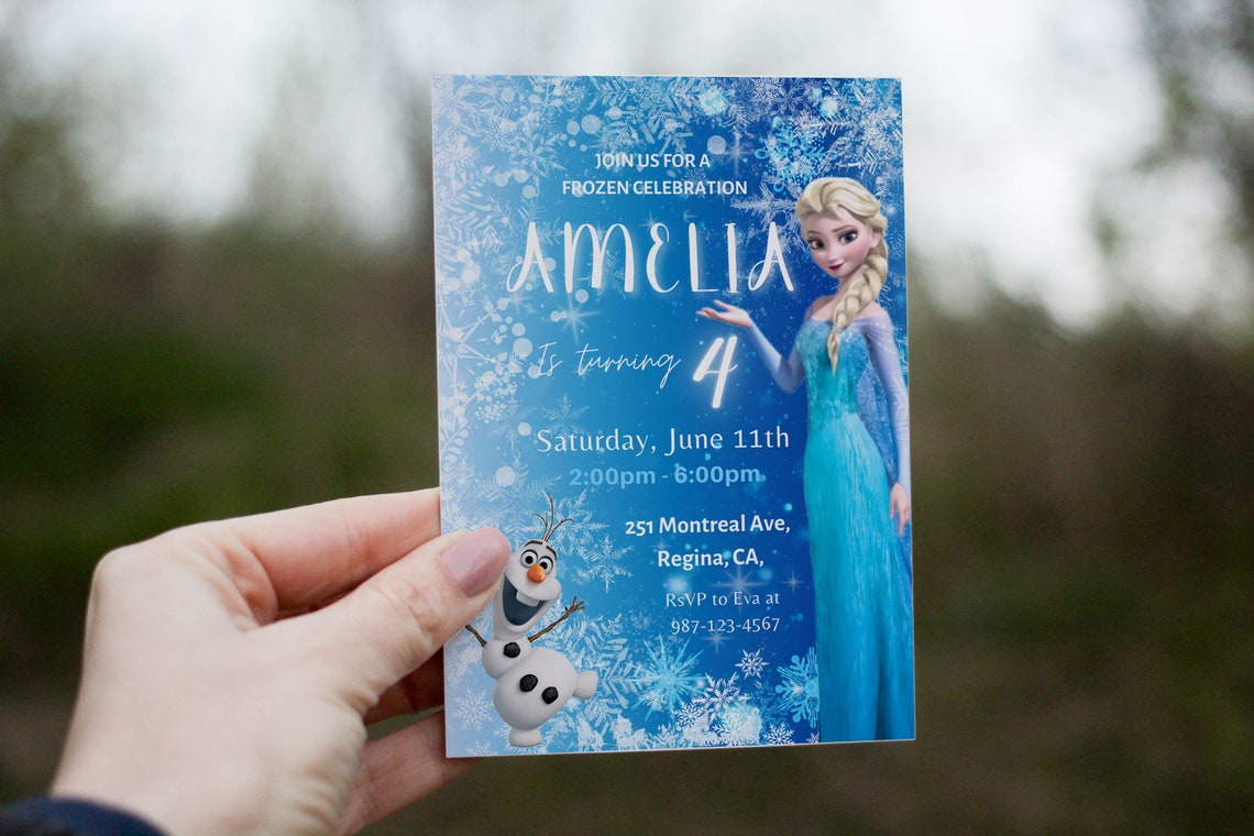 FROZEN Invitation Elsa Birthday Invitation Winter Snow Birthday ...