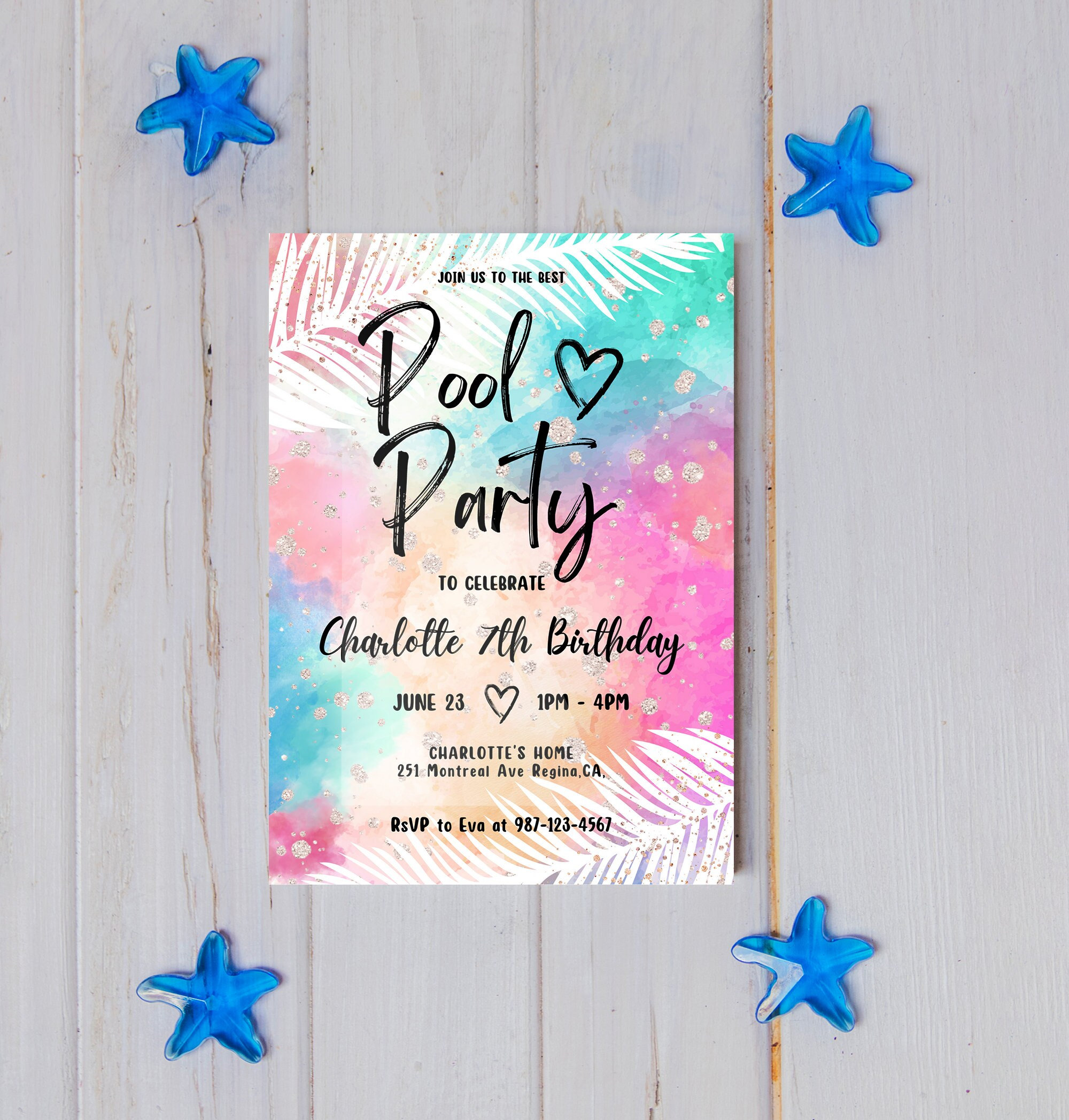 Pool Party Invitation Swim Party Invite Kids Swimming Party - Etsy ...