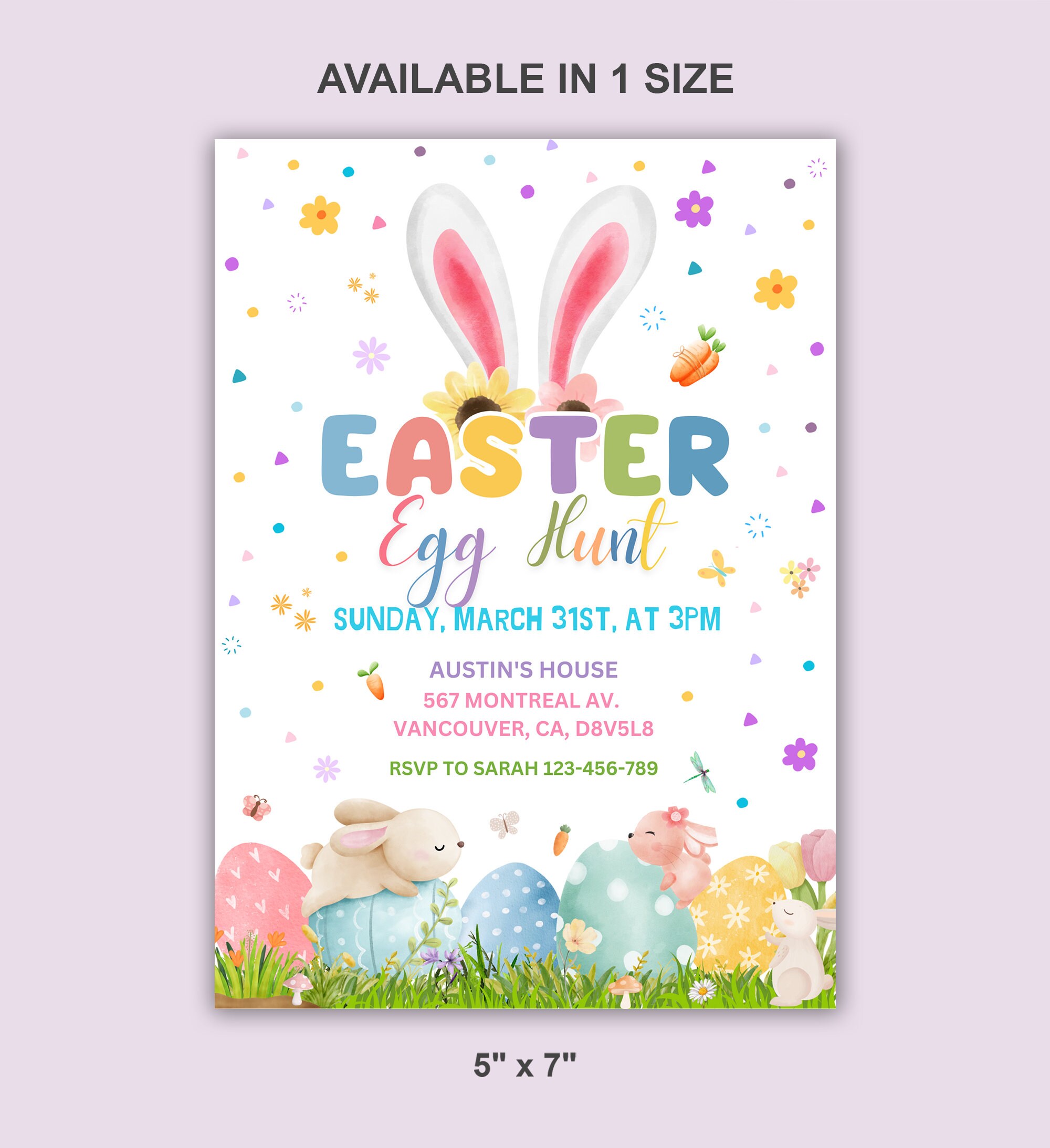 Editable Easter Egg Hunt Invitation Template (digital Download) - Etsy