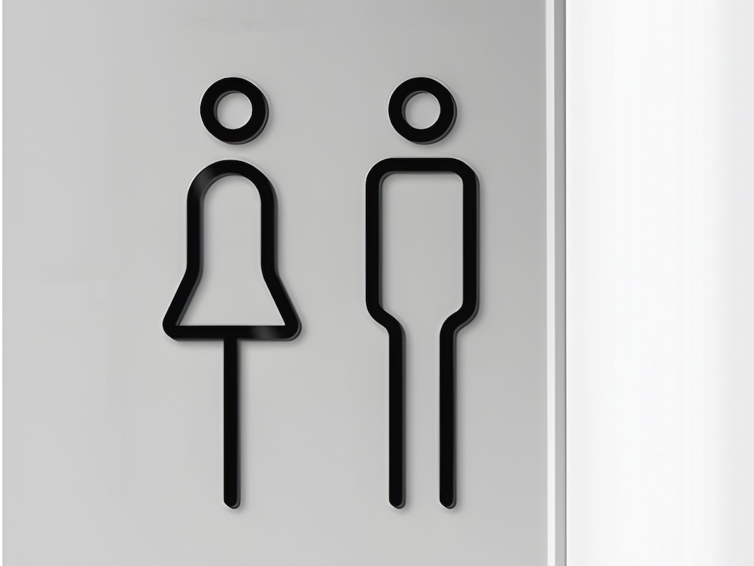 Letrero de WC letrero de puerta de baño letrero de puerta de - Etsy España