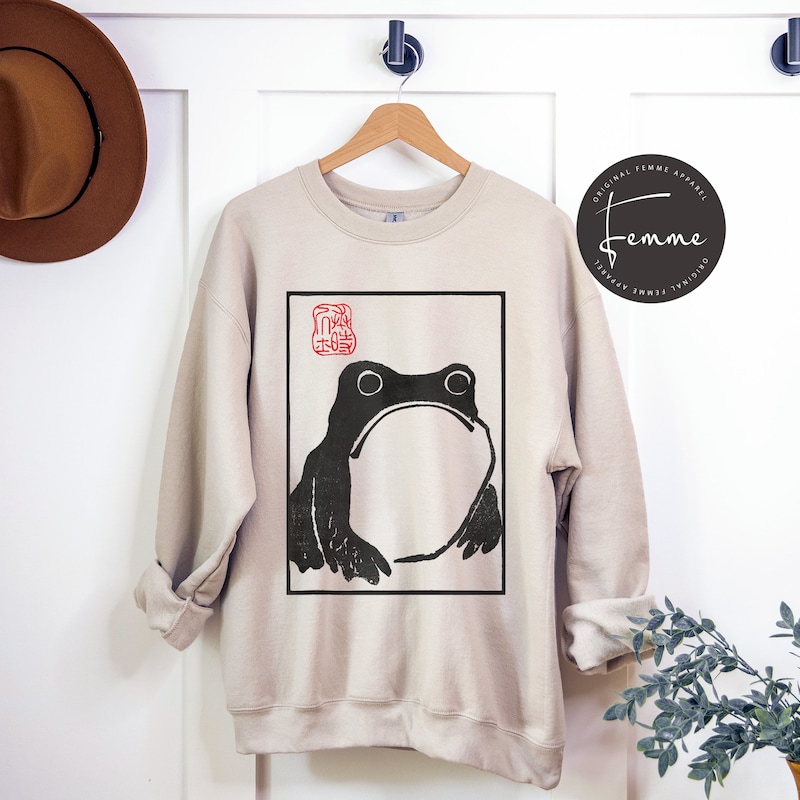 Grumpy Green Frog - Etsy