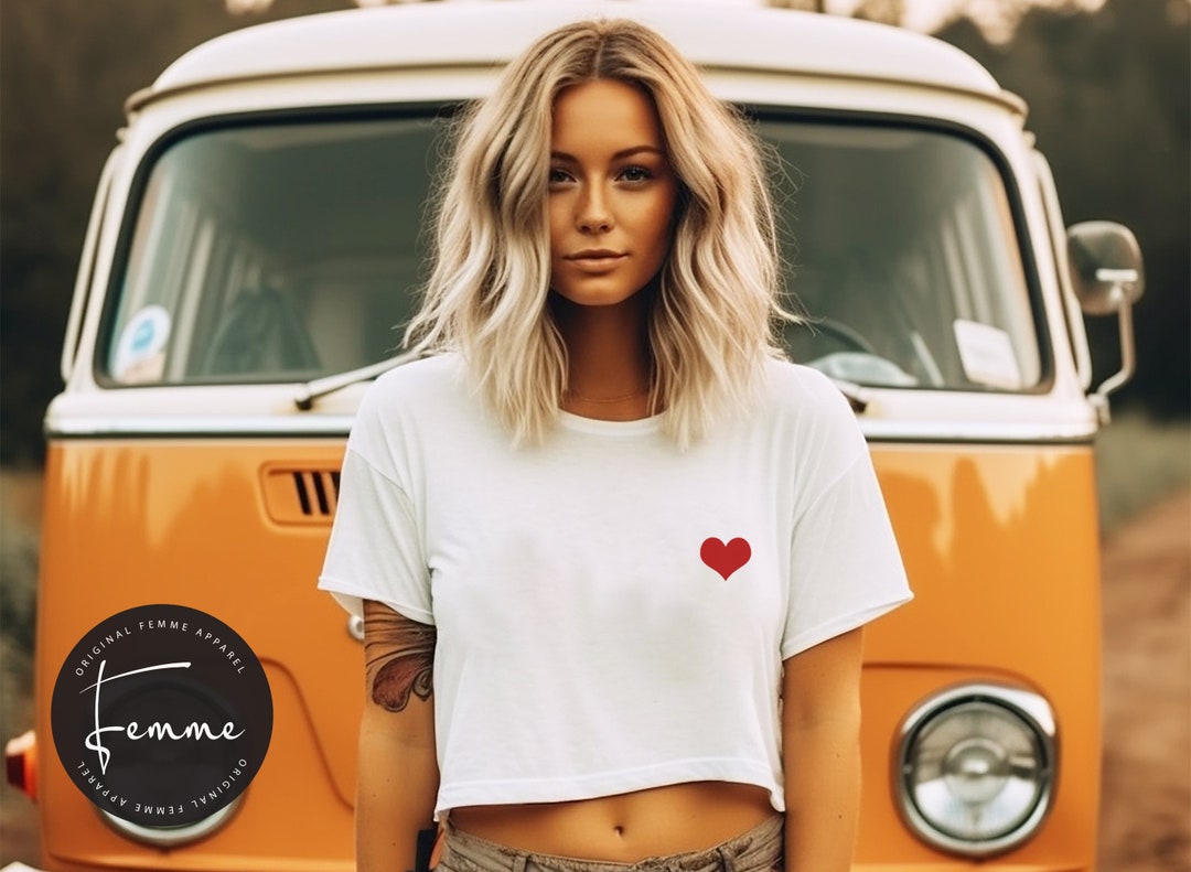 Pocket Heart Crop Top - Valentines Day Crop Top - Women's Valentines ...
