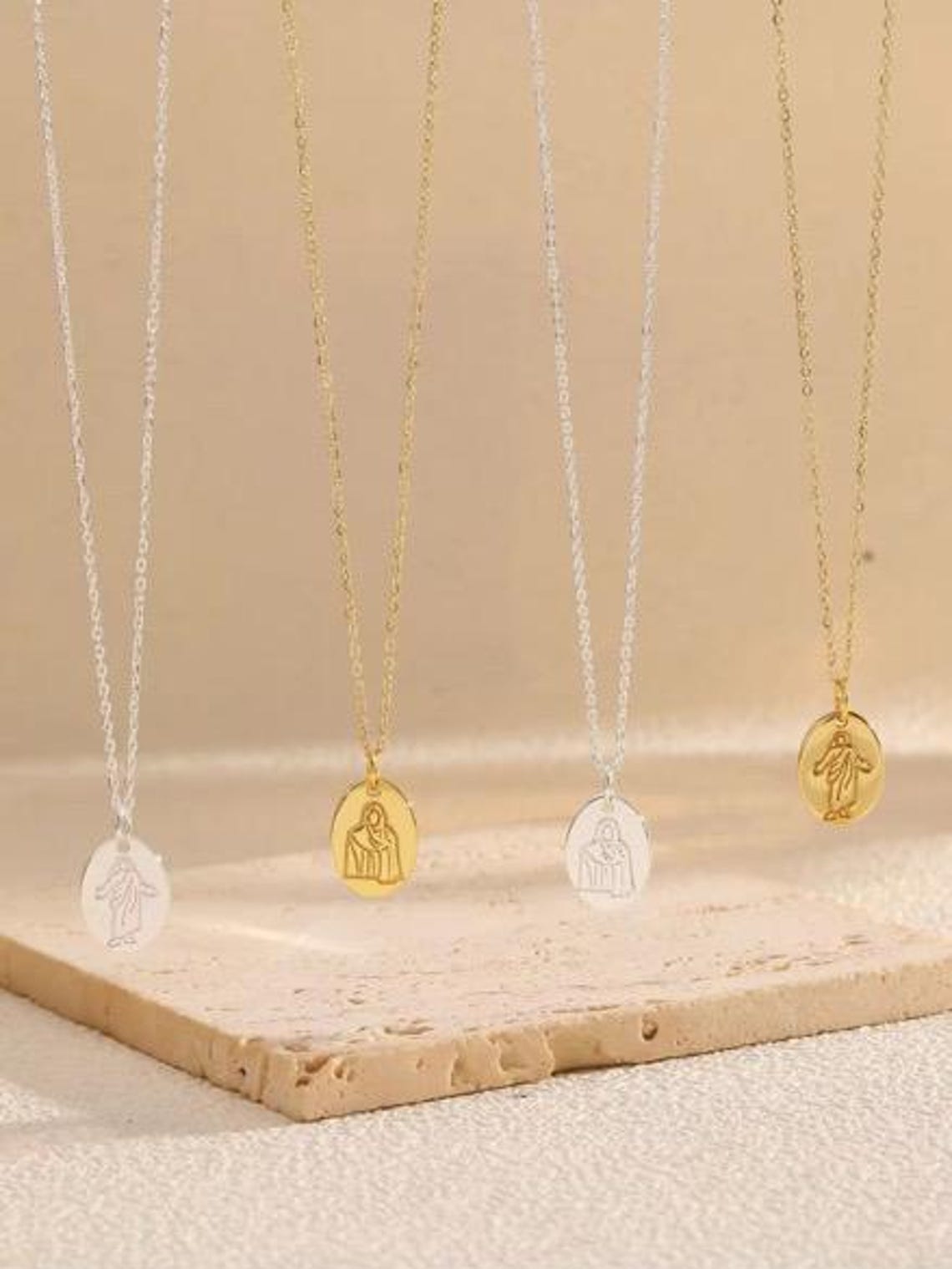 Christ Necklace, Jesus Necklace, Faith Necklace, Christ Pendant, Jesus ...