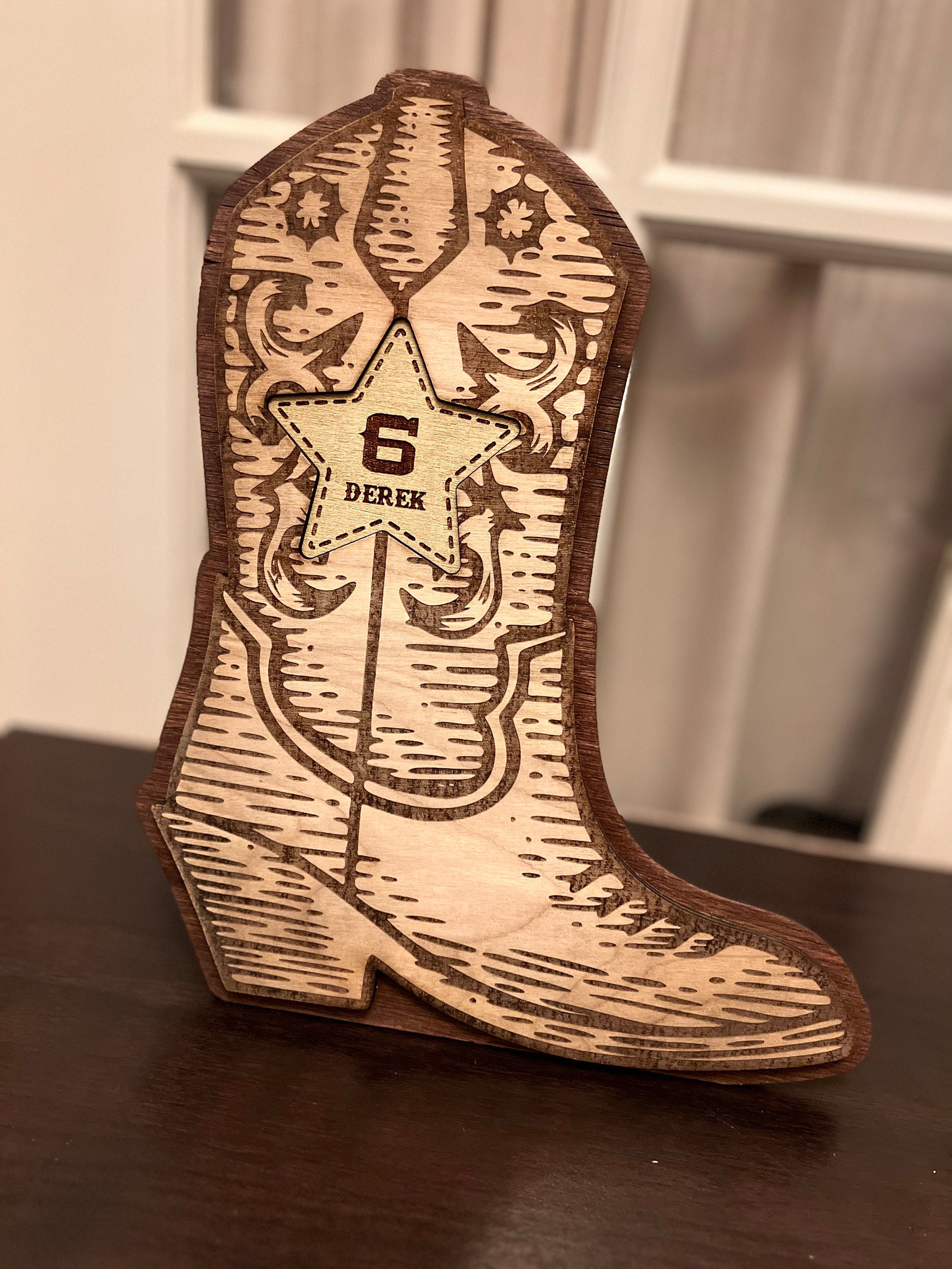 Cowboy Boot Birthday Sign + Deputy Badge - Etsy