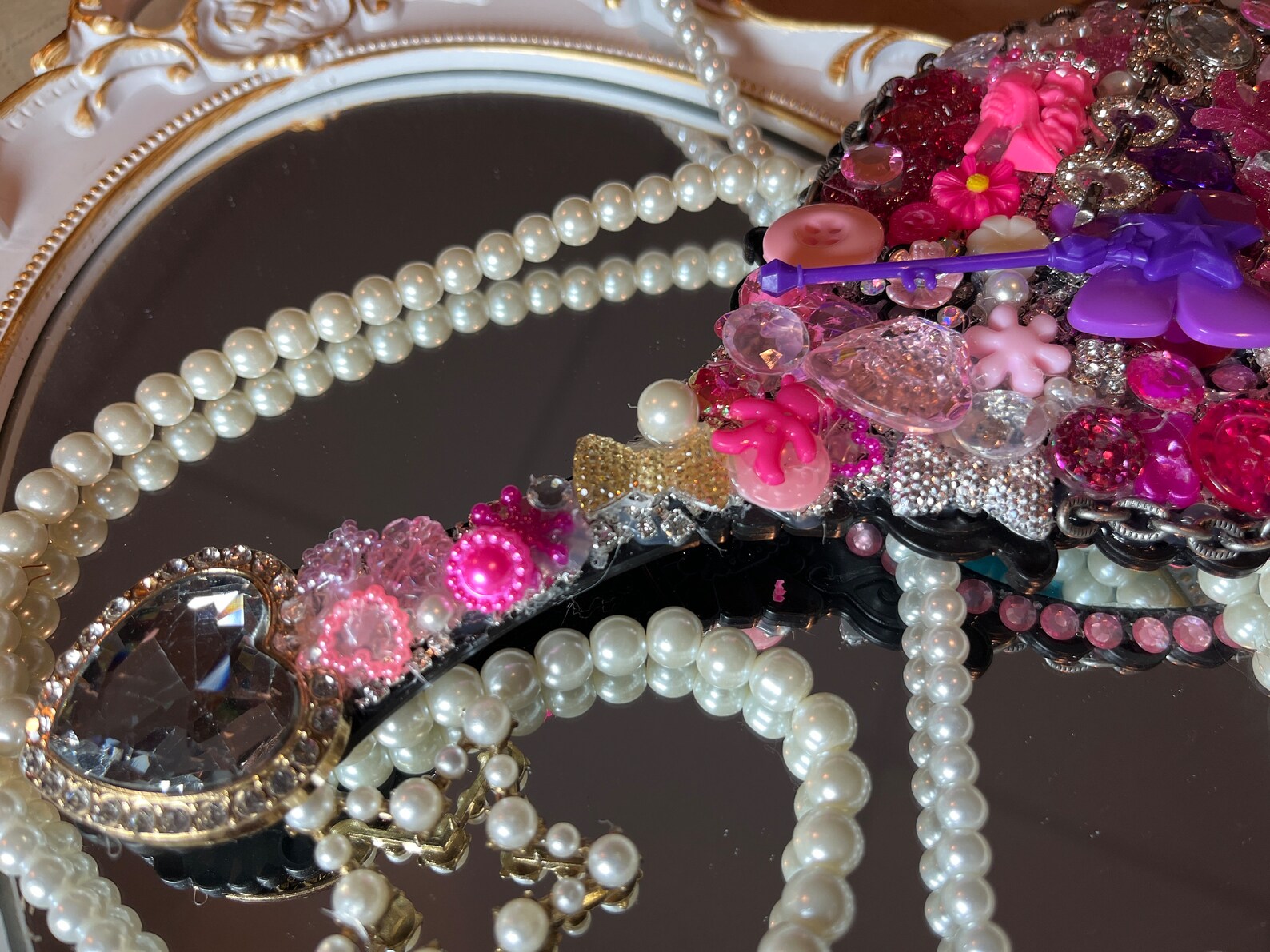 Barbiez 1970's Themed Bedazzled Glam Customized Mirror - Etsy