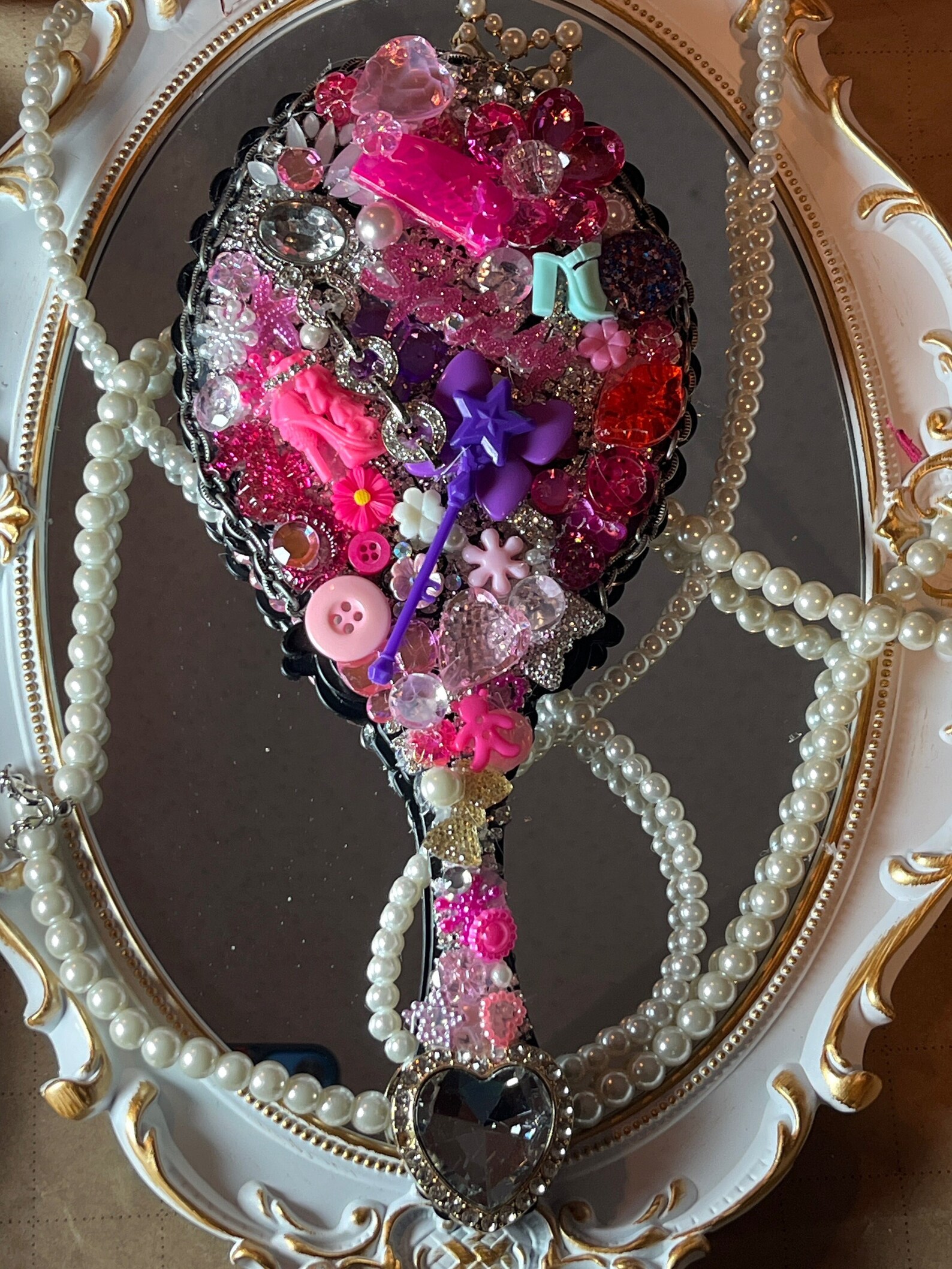 Barbiez 1970's Themed Bedazzled Glam Customized Mirror - Etsy