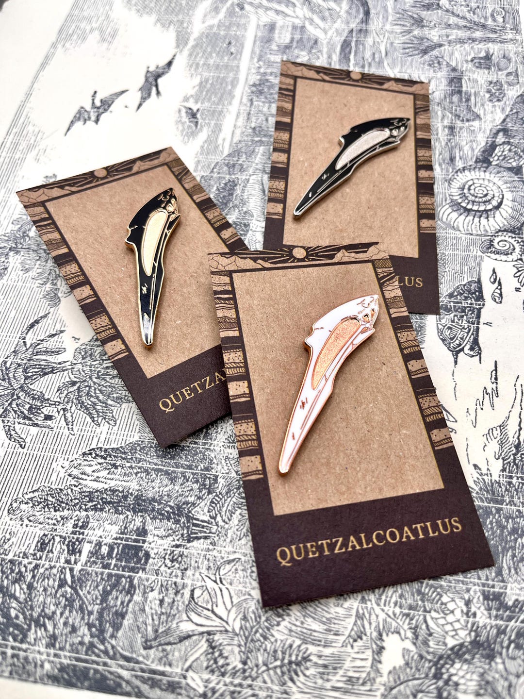 Quetzalcoatlus Pterosaur Fossil Skull Hard Enamel Pin - Etsy