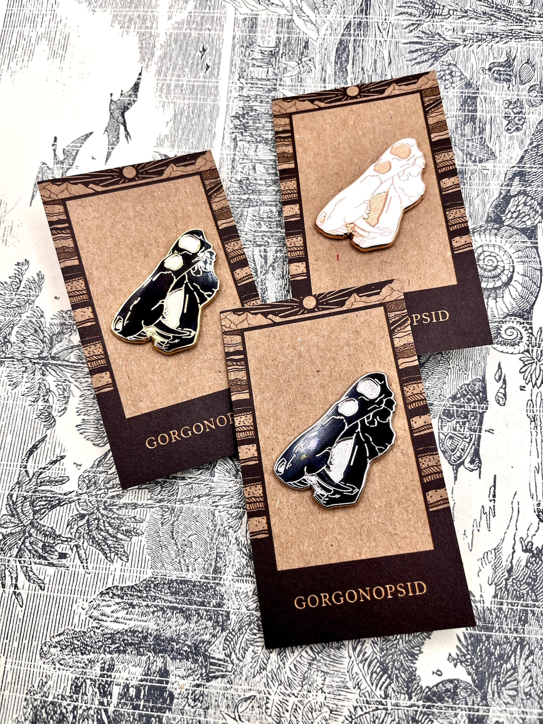 Gorgonopsid Fossil Skull Hard Enamel Pin - Etsy