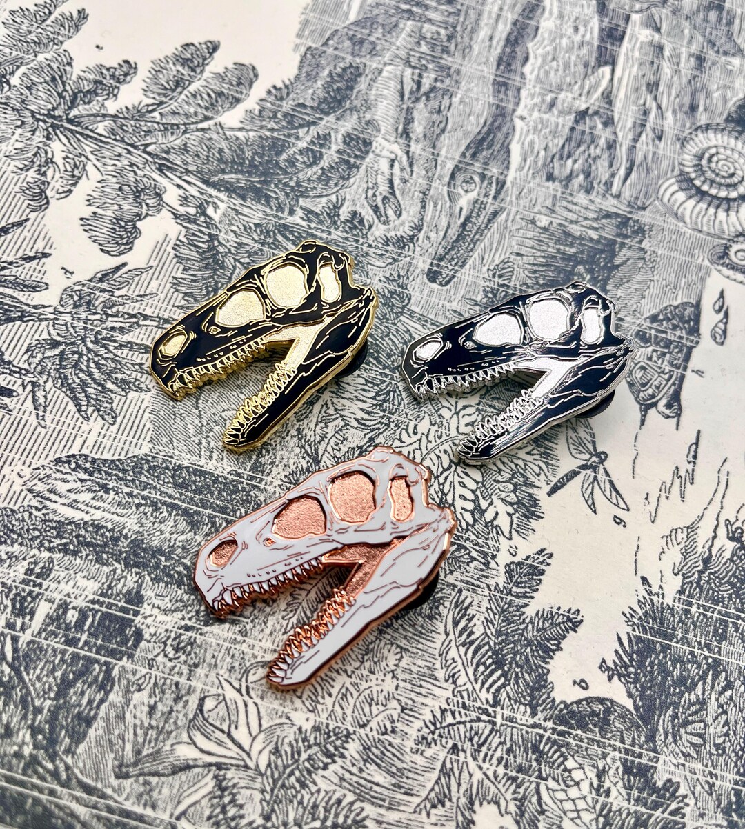 Utahraptor Fossil Skull Hard Enamel Pin - Etsy
