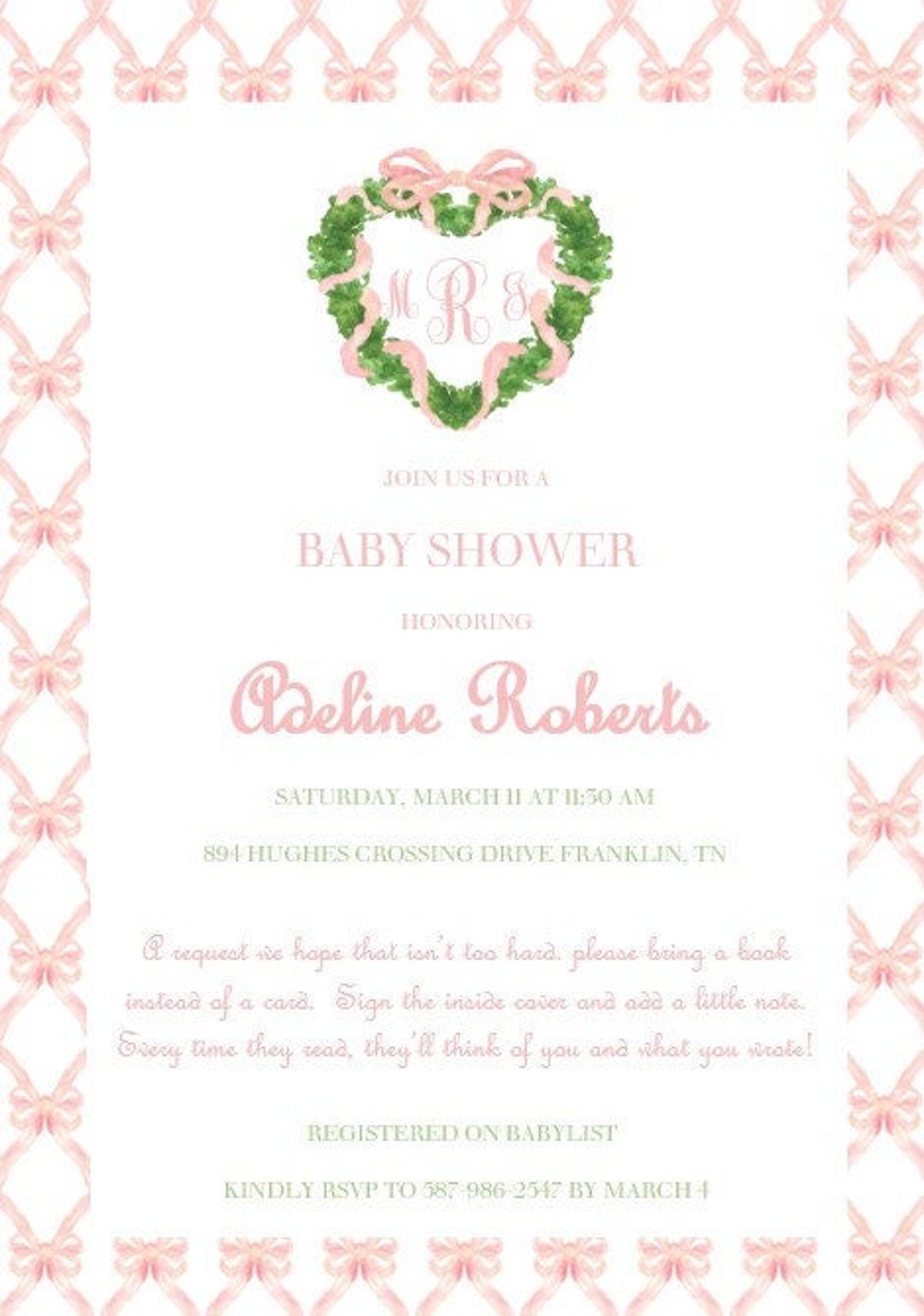Printable Classic Baby Shower Invitation - Etsy