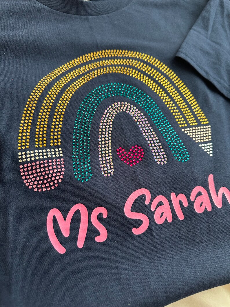 Custom Bling T-shirt, Custom T-shirt, Custom Teacher Appreciation T-shirt, Unisex Bling T-shirt ...