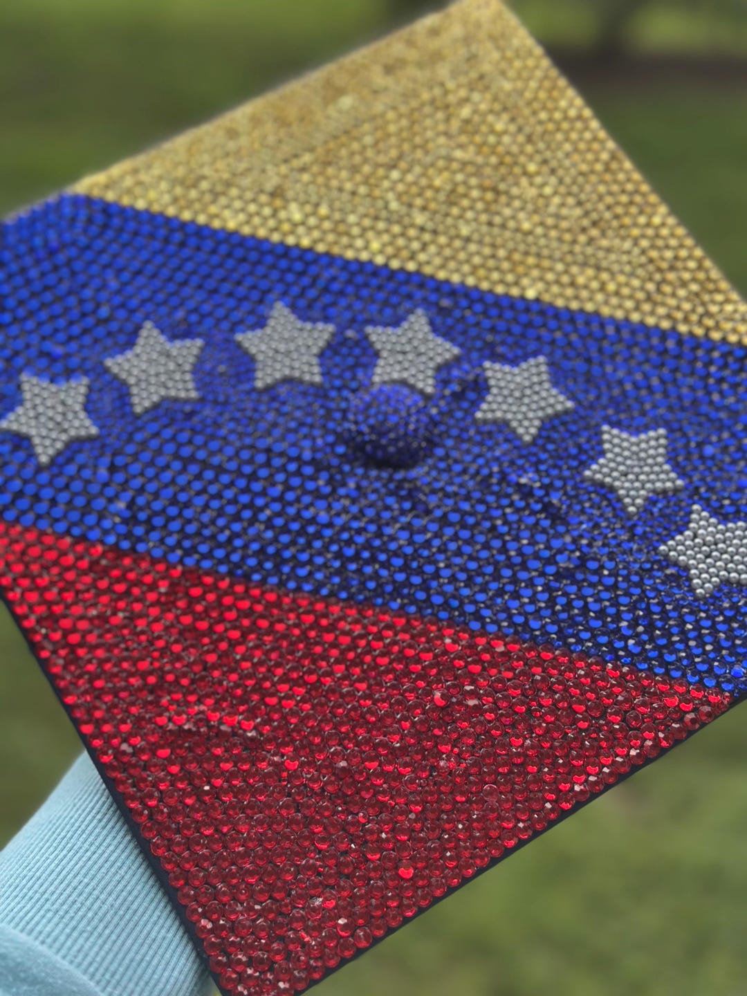 Custom Graduation Cap Topper | Rhinestones, Flowers, Text, Bling ...