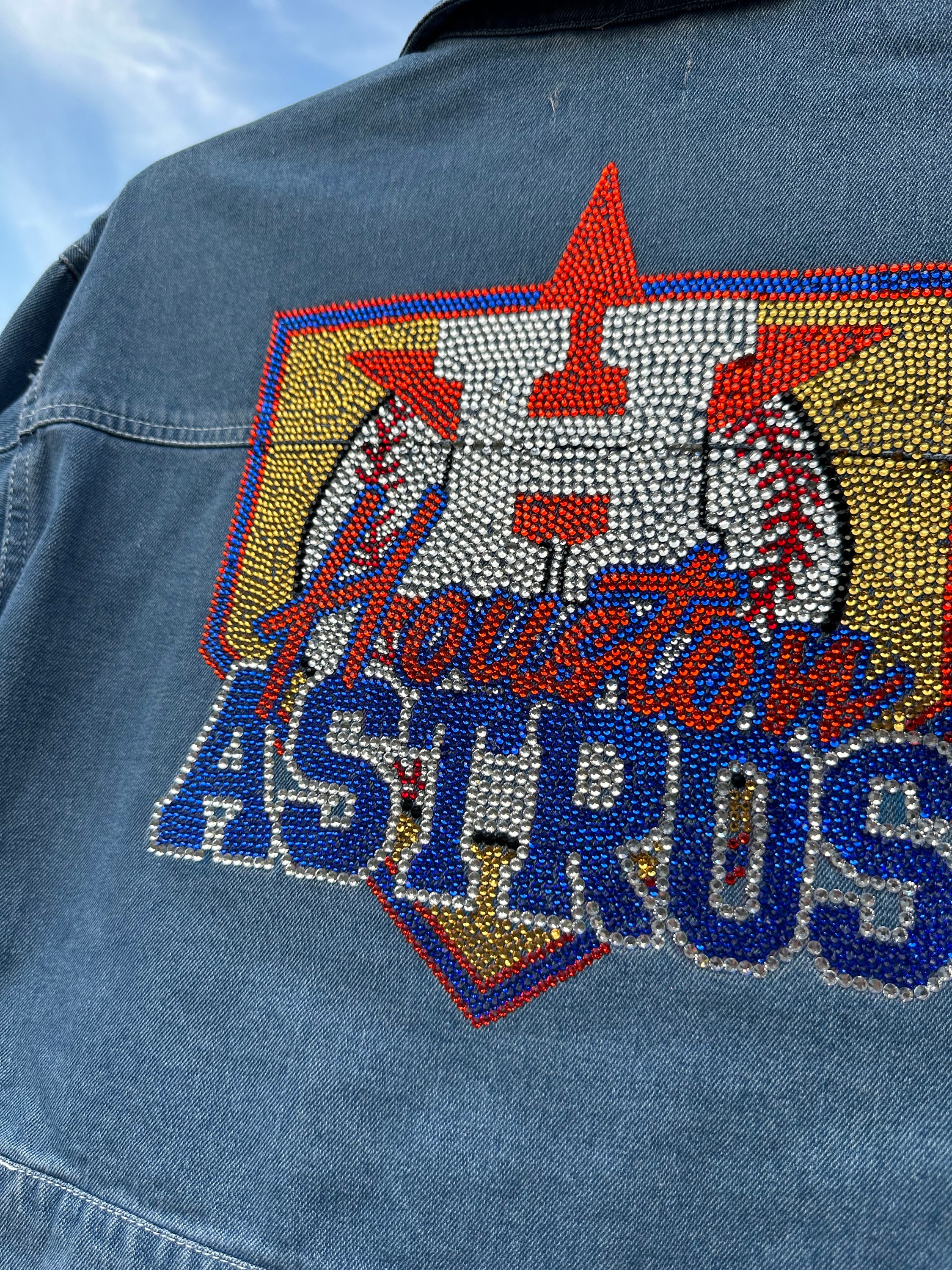 Custom Bling Jean Jacket, Custom Denim, Bling Baseball, Unisex Bling ...