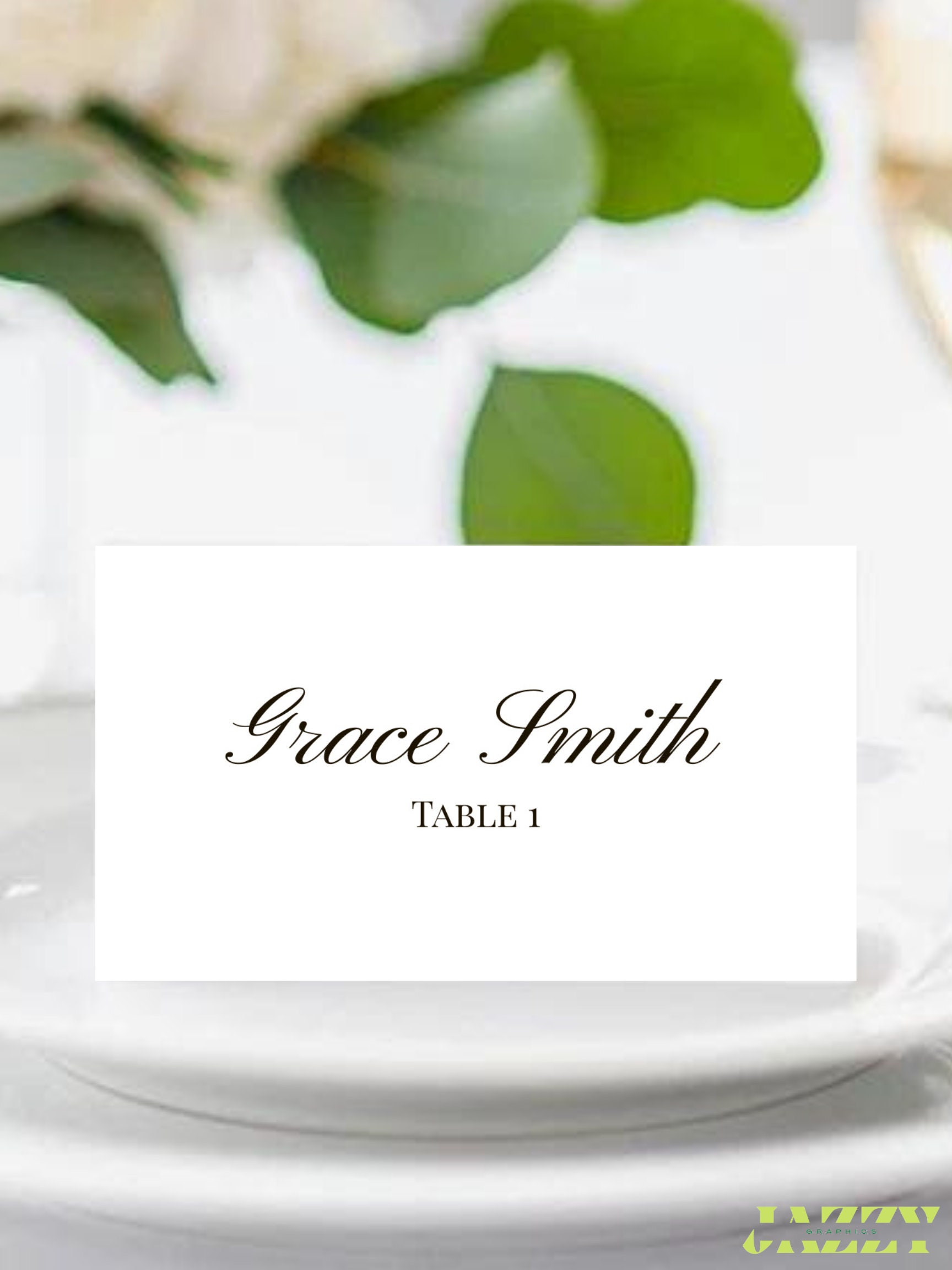 Table Number Printable Template, Place Card Printable Template, Instant ...