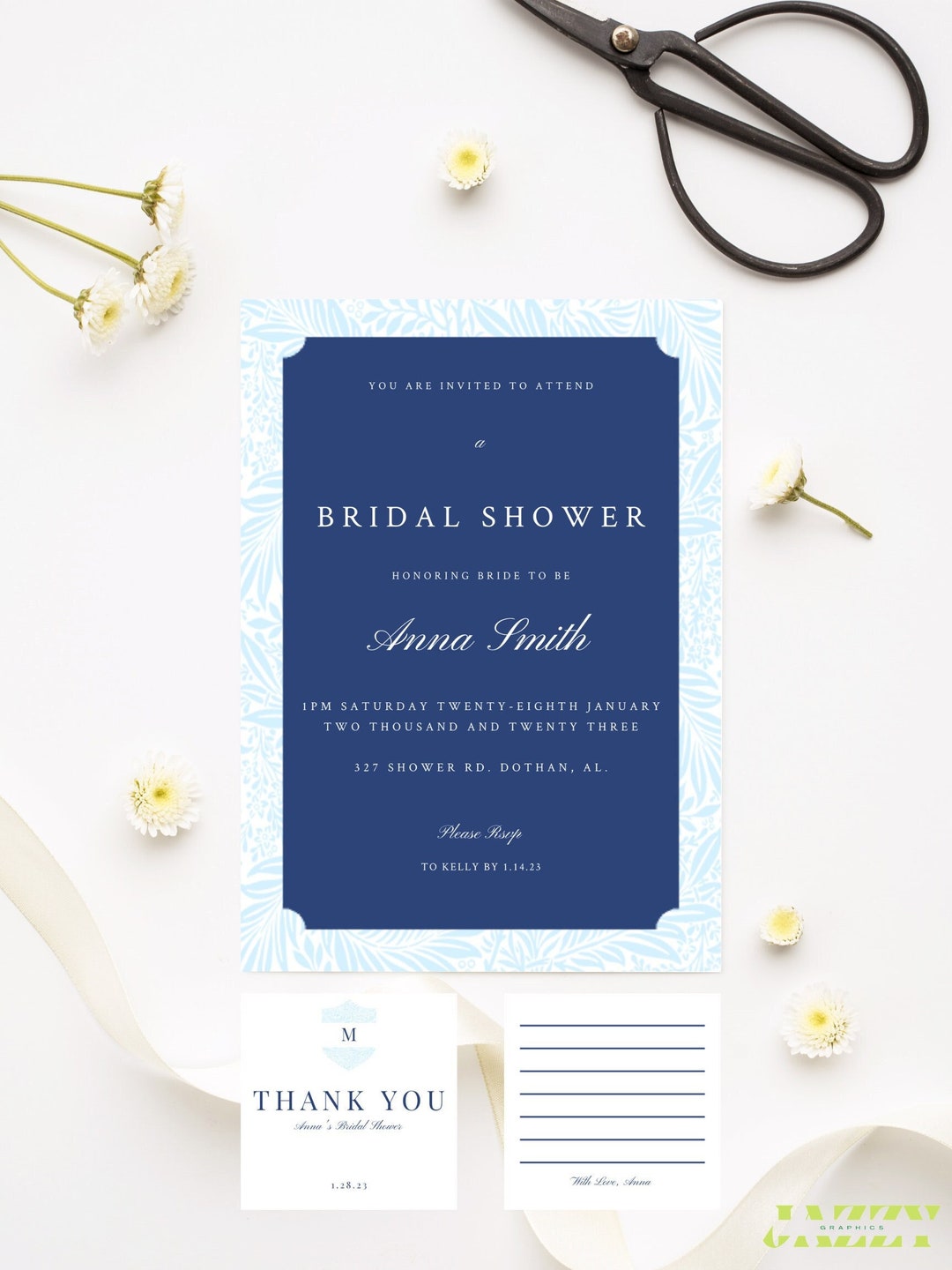 INVITATION Template Bridal Shower Invitation Template Etsy
