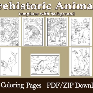 Prehistoric Animals for Kids and Adults. 13 Coloring Pages With Animals ...