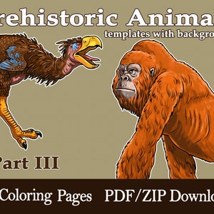 Prehistoric Animals for Kids and Adults. 13 Coloring Pages With Animals ...