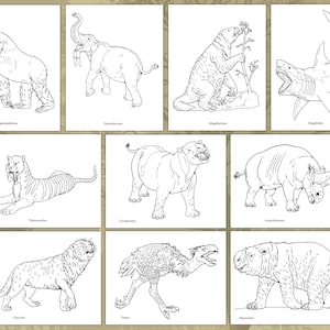 Prehistoric Animals for Kids and Adults. 40 Coloring Pages With Animals ...