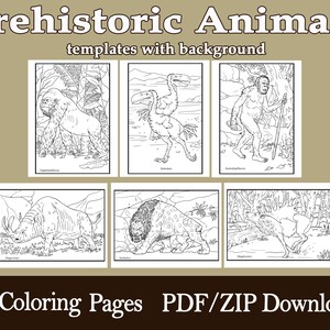 Prehistoric Animals for Kids and Adults. 13 Coloring Pages With Animals ...