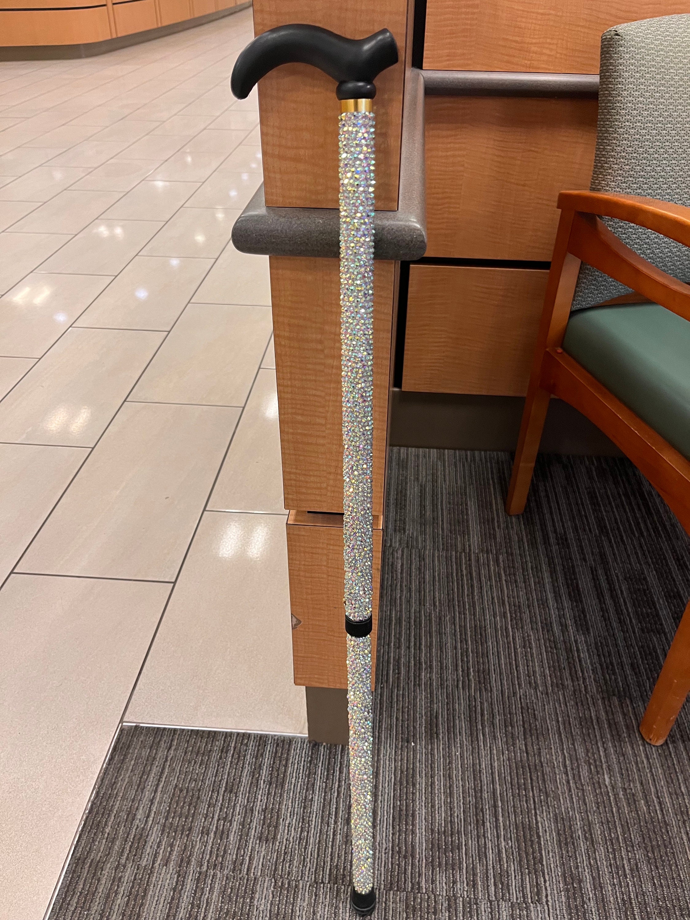 Bling Walking Cane Individually Placed Stones Silver - Etsy