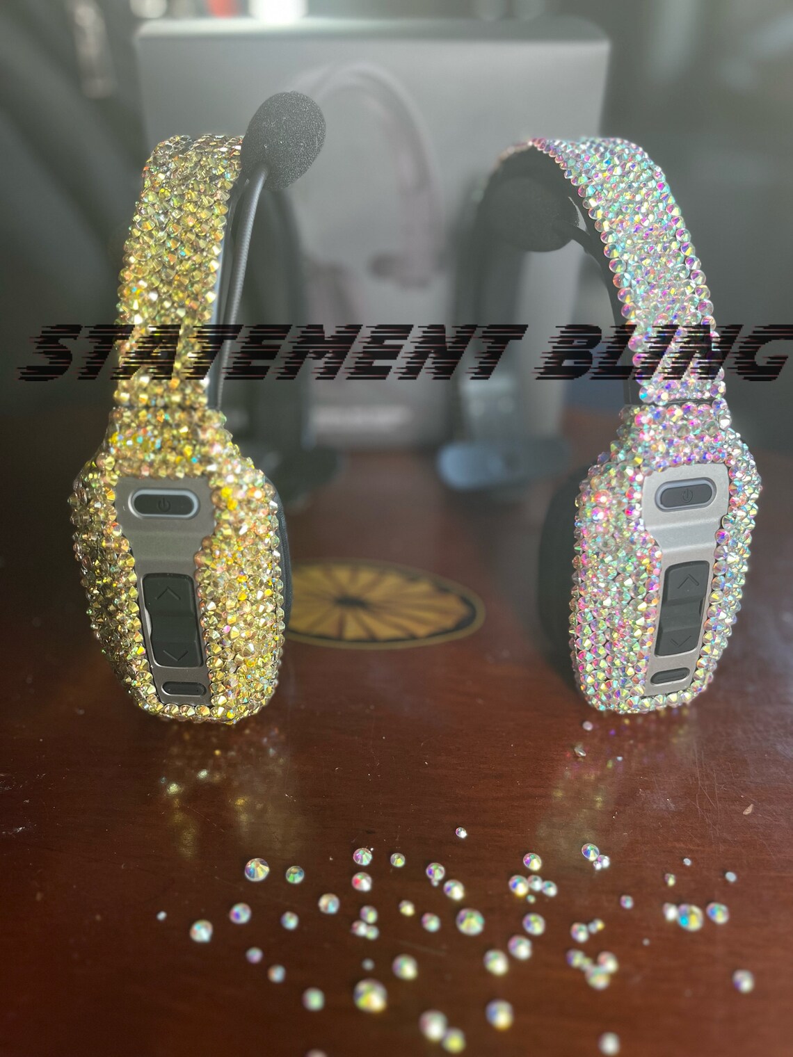 Gold Bling Headset - Etsy