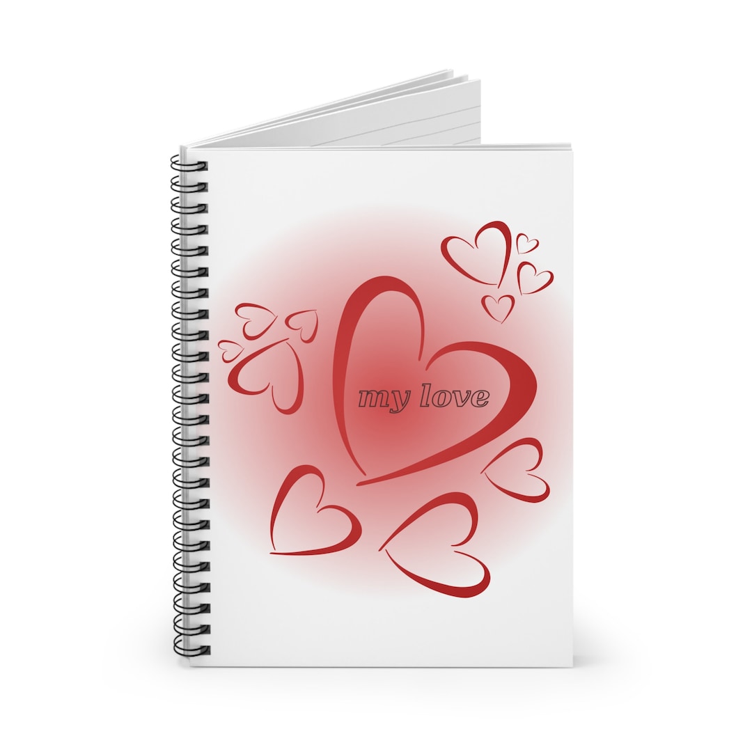 Heart Desing Notebook, Love Heart Journal, Heart Shaped Notebook ...