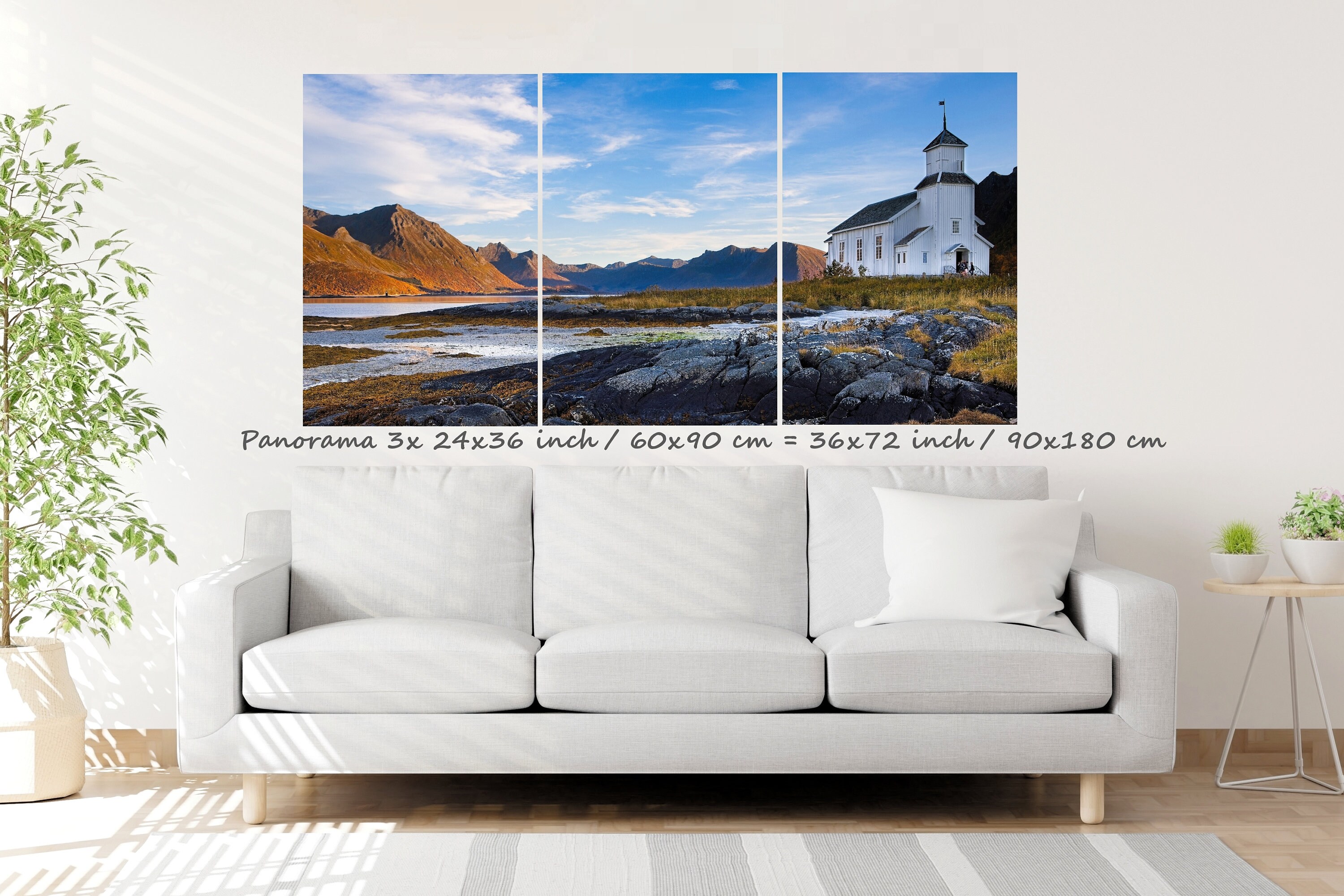 Lofoten Islands, White Church, Blue Fjord, Low Tides, Sunset Sky, Ocean ...