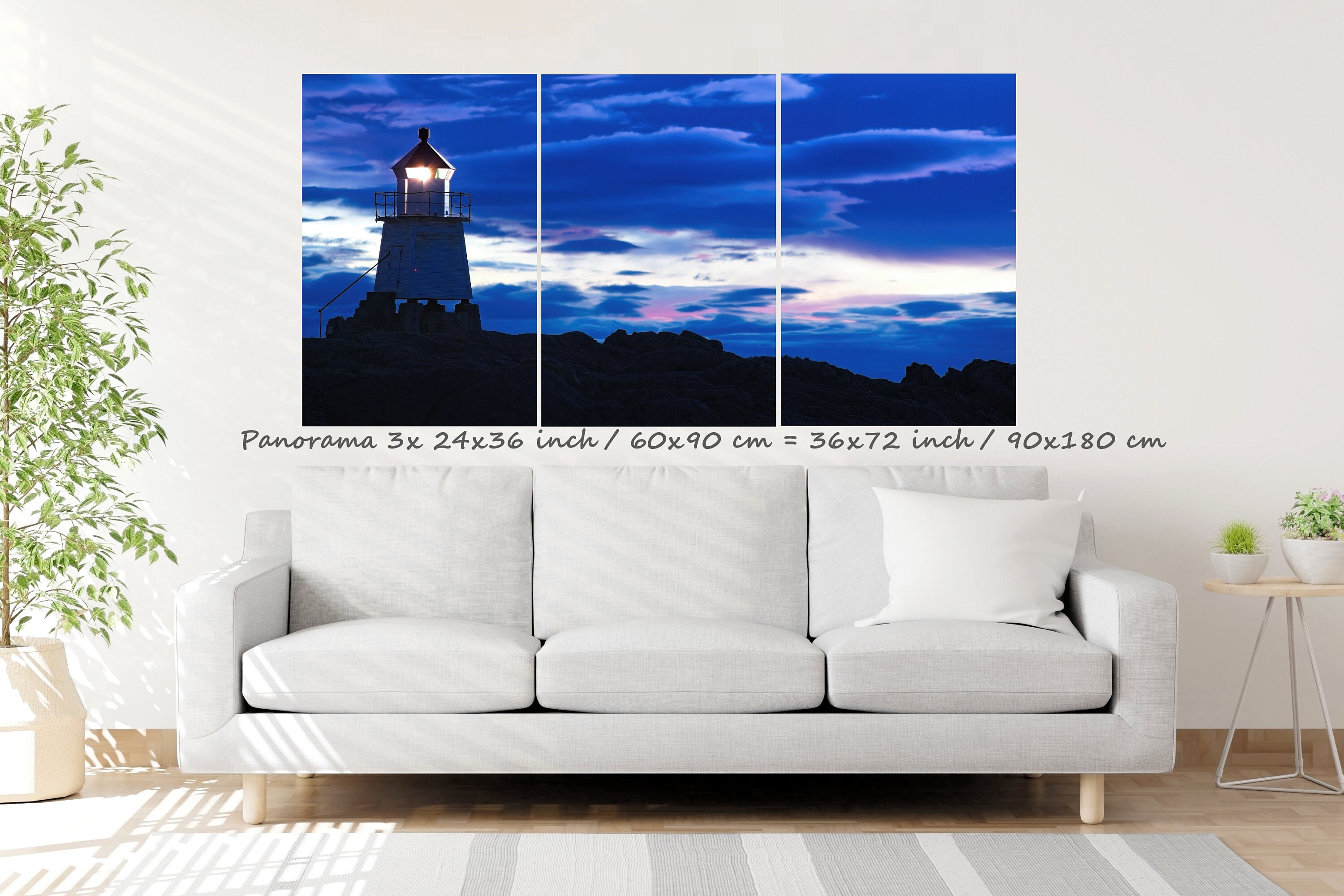 Lofoten Islands, Lighthouse Between Oceans, Blue Fjord, Sunset Sky ...