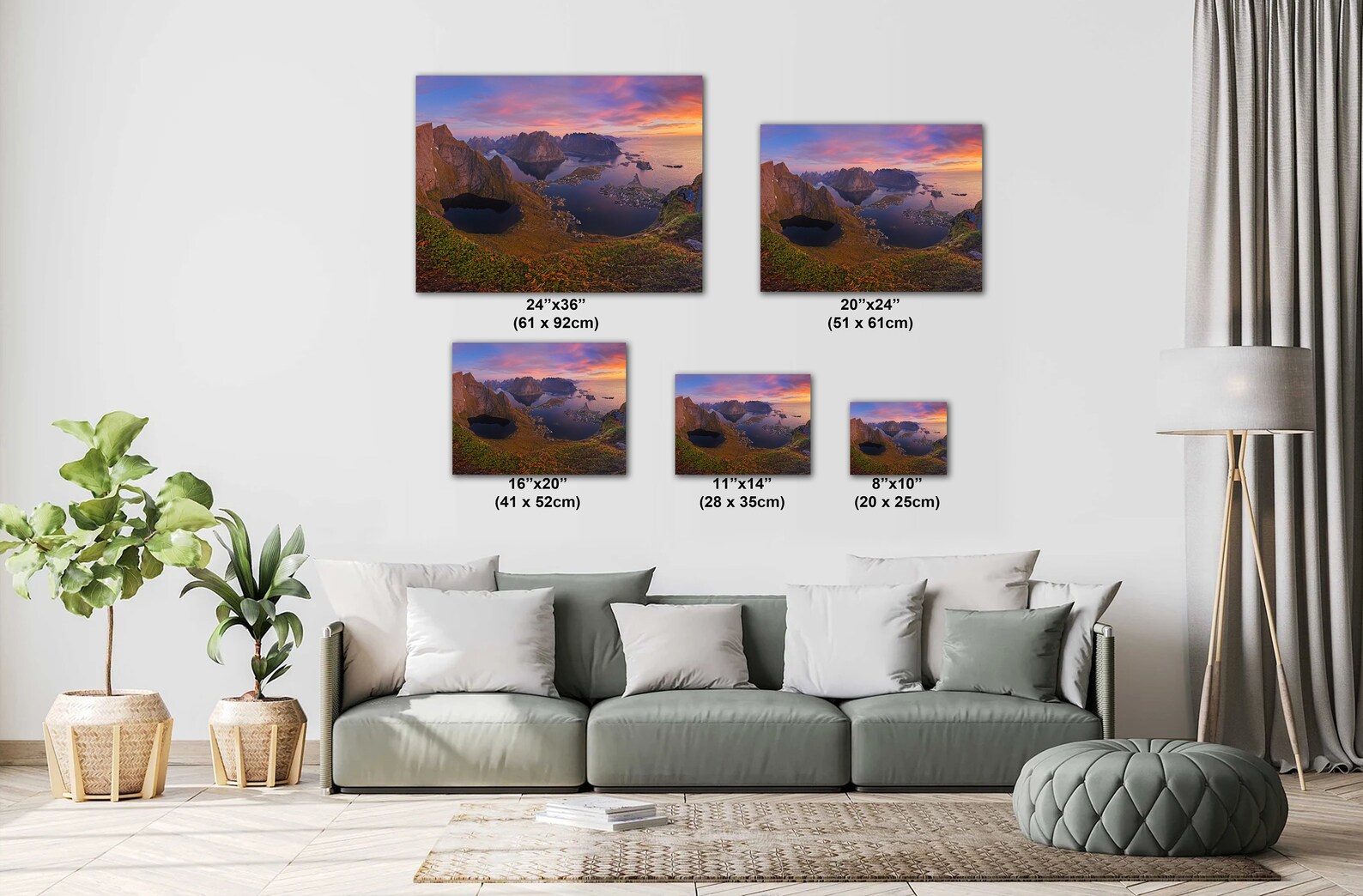 Sunrise Above the Fjords at Reine Photo, Lofoten, Norway, Metal ...