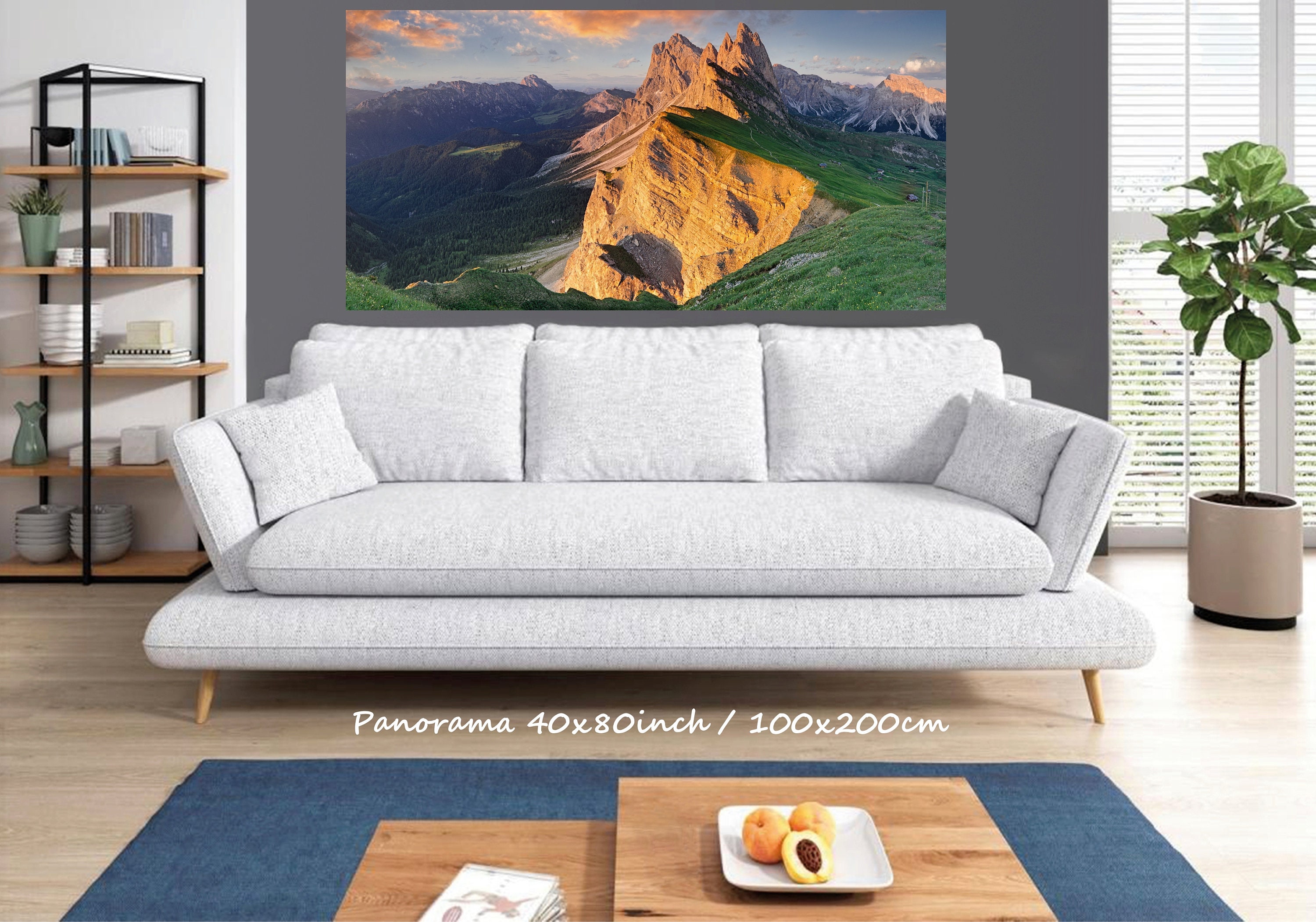 Dolomites Seceda, Sunset Red Sky Clouds, Alps Mountain Panorama, Green ...