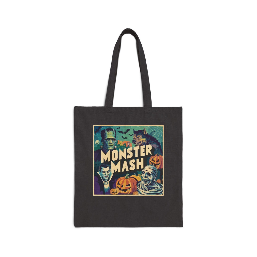 Monster Mash Halloween Tote Bag: Spooky Classic Monster Party Design - Etsy