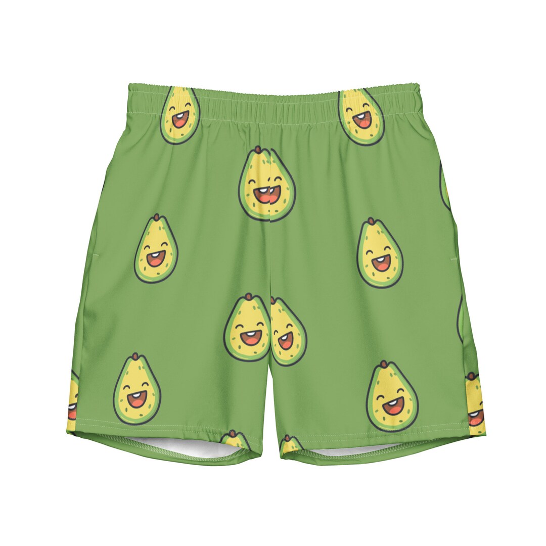 Cute Avocado Swim Shorts Playful and Whimsical Fruit Design - Etsy