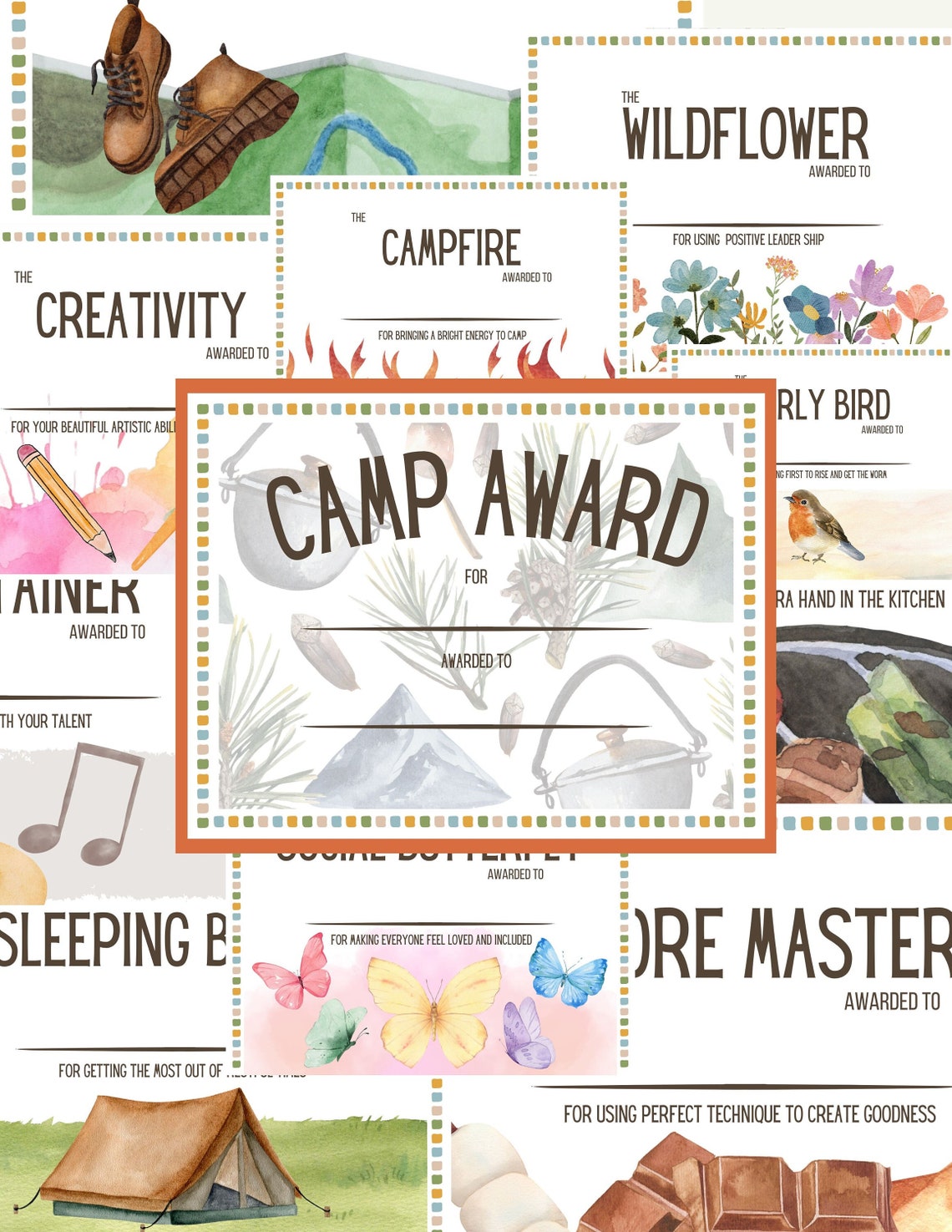 Camp Awards/certificates - Etsy