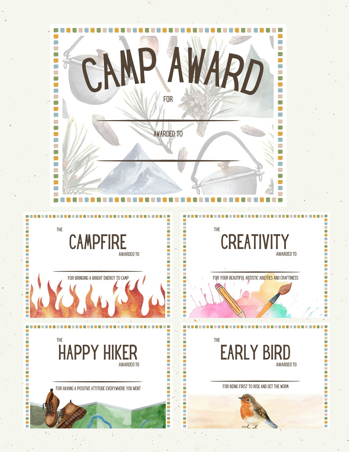 Camp Awards/certificates - Etsy