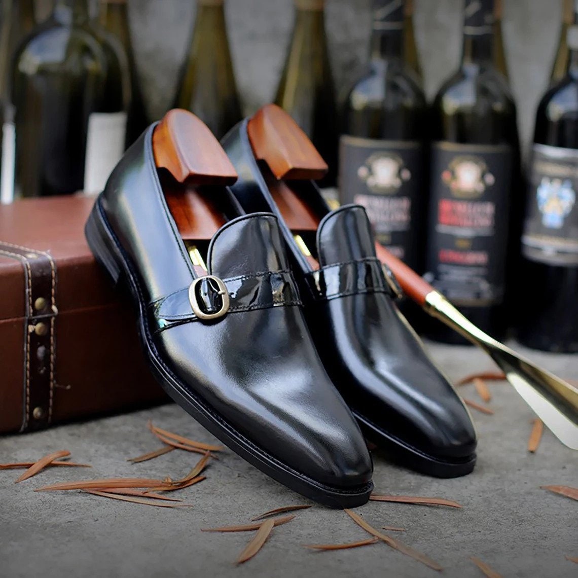 Handmade Leather Loafers, Men's Loafers, Leather Slip-ons, Casual Dress ...