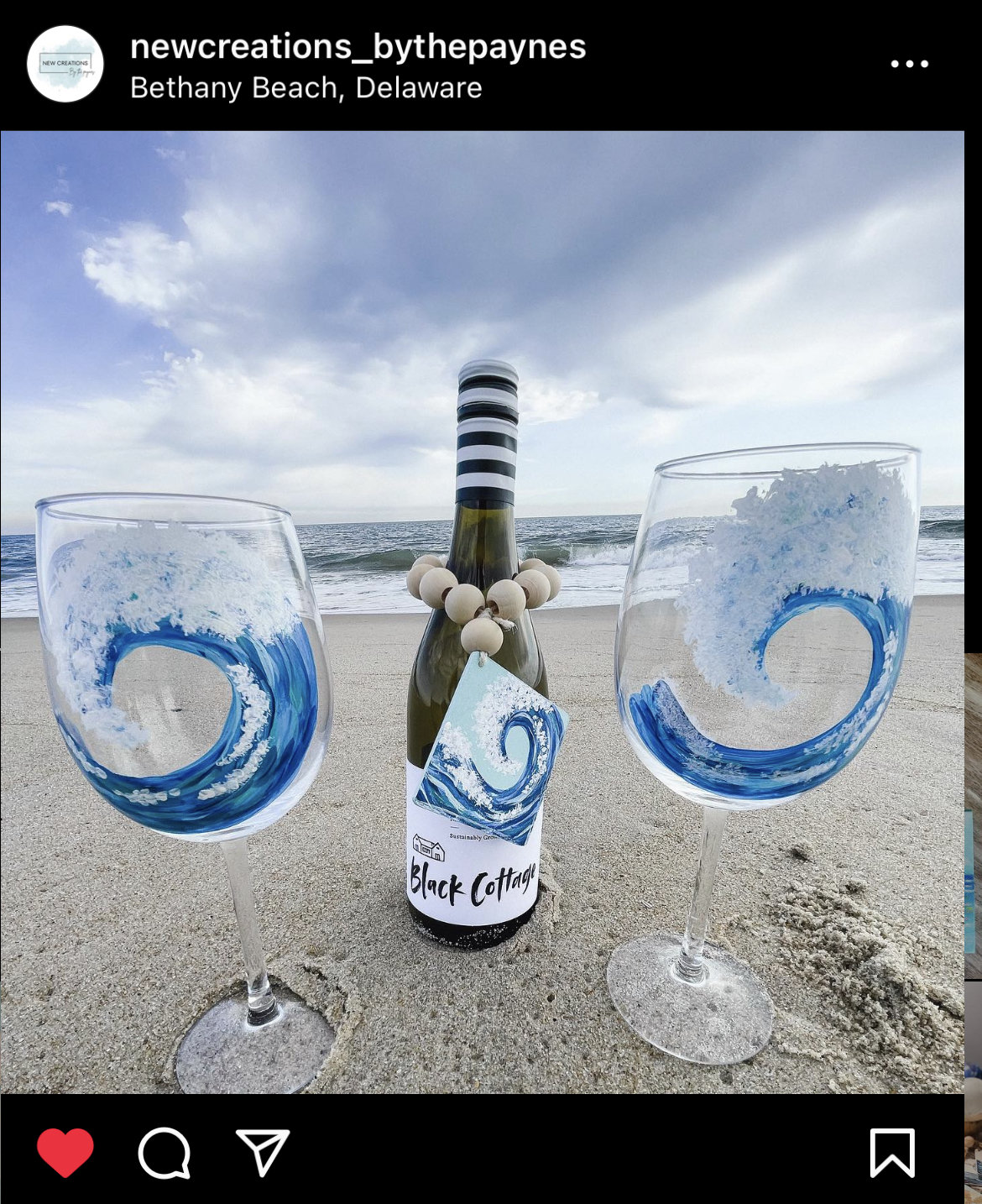 Hand Painted Ocean Wave Wine Glasses - Etsy