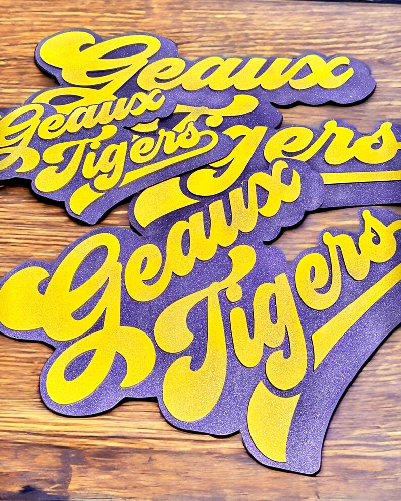 LSU Tigers Handmade, Wood Wall Art Geaux Tigers National Champions ...