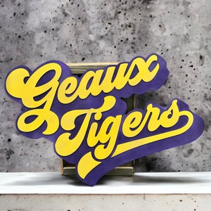 LSU Tigers Handmade, Wood Wall Art Geaux Tigers National Champions ...
