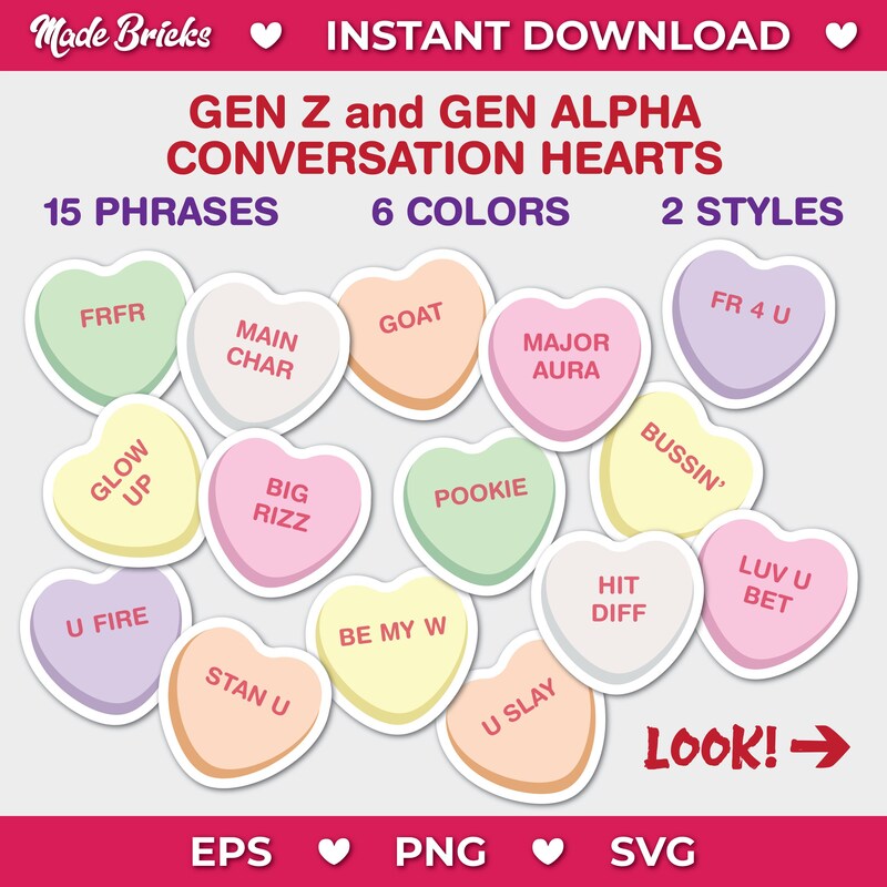 Conversation Hearts - Etsy