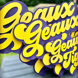 LSU Tigers Handmade, Wood Wall Art Geaux Tigers National Champions ...