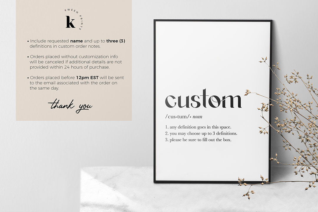 Custom Name Definition Print, Custom Word Definition, Personalized ...