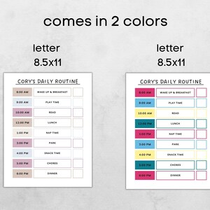Kid's Daily Routine Schedule Printable PDF, Chore Chart for Kids, Kids ...