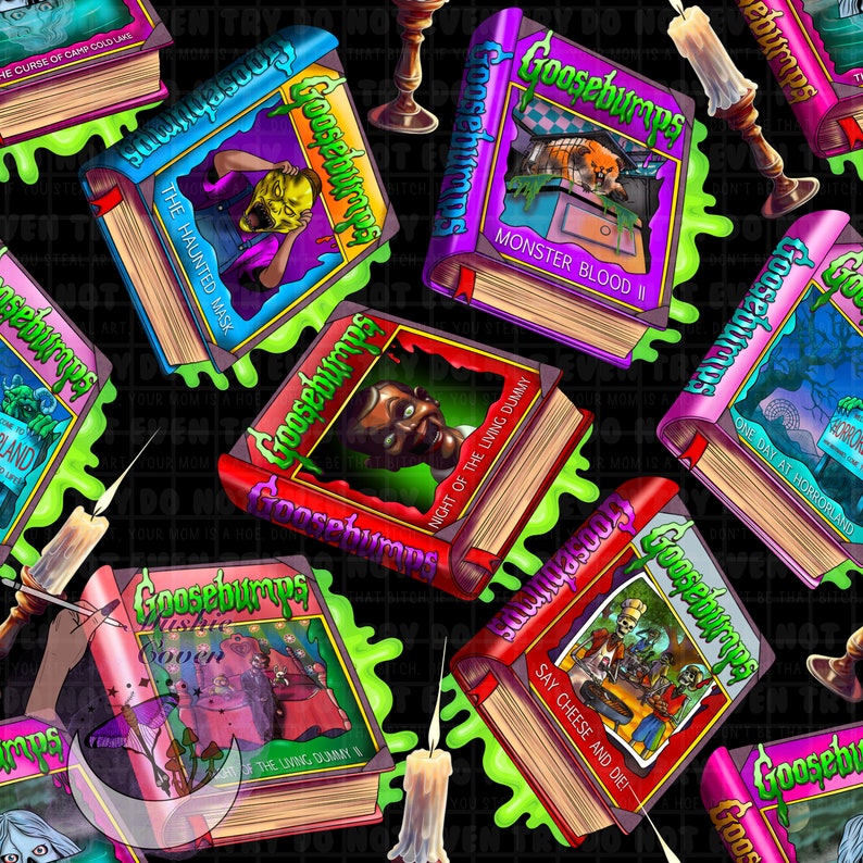 Creepy Nostalgia Horror Movie Book Seamless File Slime Background - Etsy