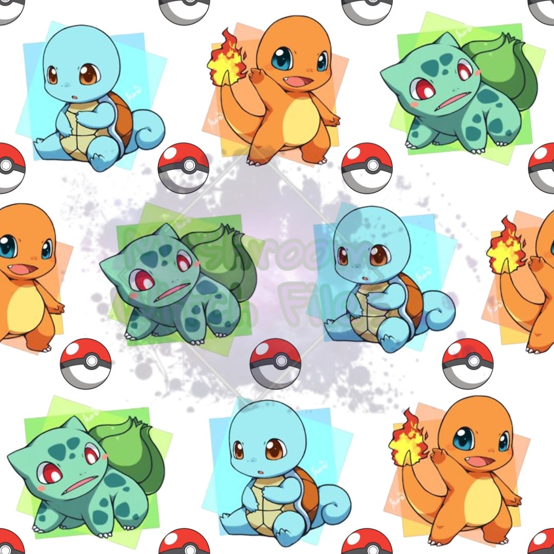 Pokemon White Background Seamless File - Etsy