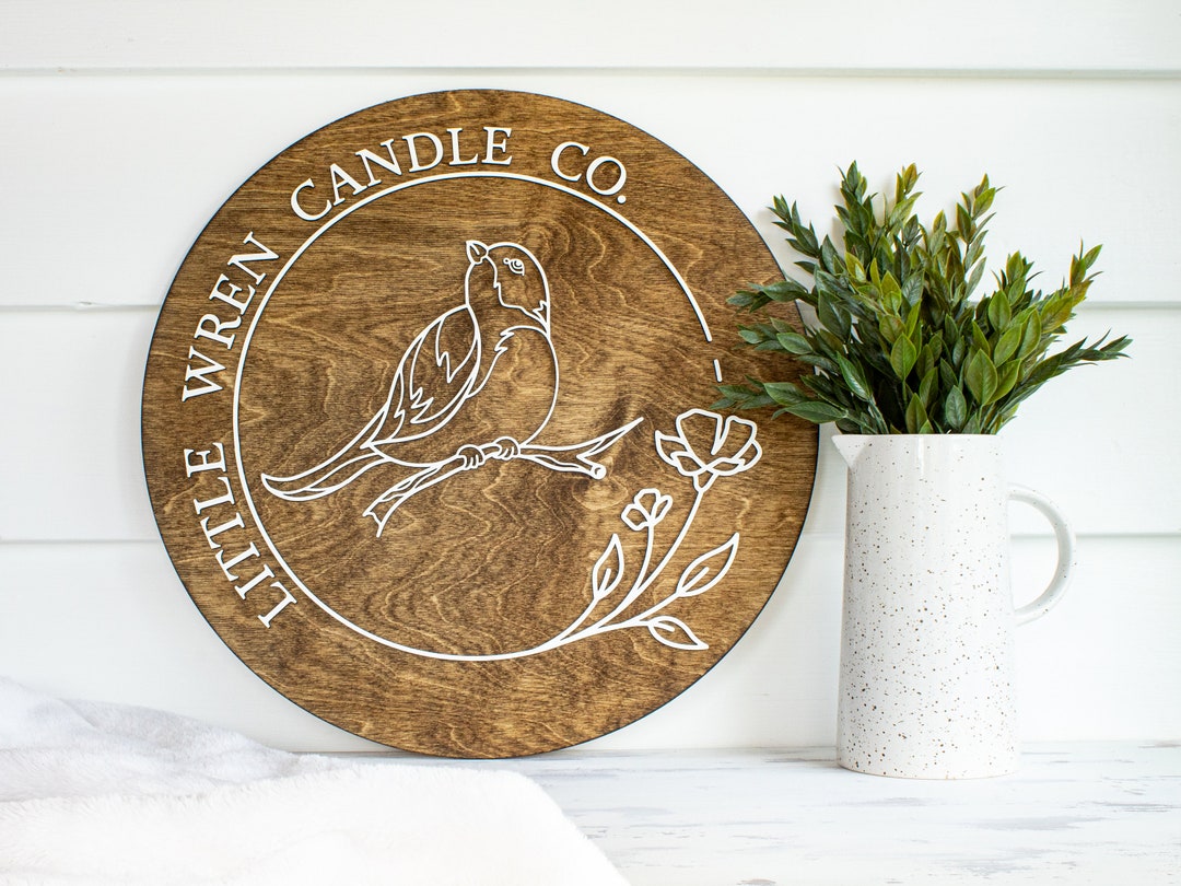 Round Laser-cut Logo Sign, Small Business Sign, Wood Business Sign ...