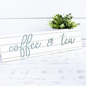 Coffee and Tea Wall Sign, Coffee and Tea Bar Sign, Tea Kitchen Decor ...