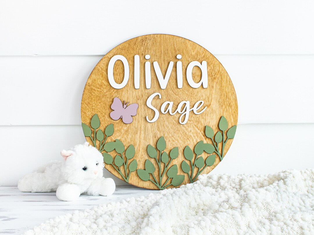 Butterfly Nursery Name Sign, Boho Girl Nursery Name Sign, Custom ...